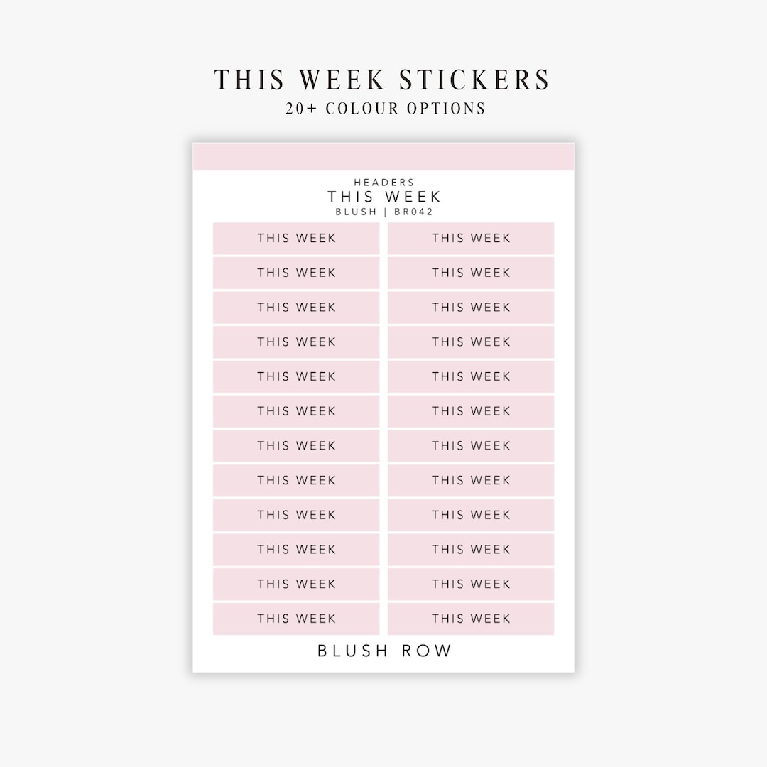 This Week Planner Stickers | Planner Header Stickers | Minimal Planner ...