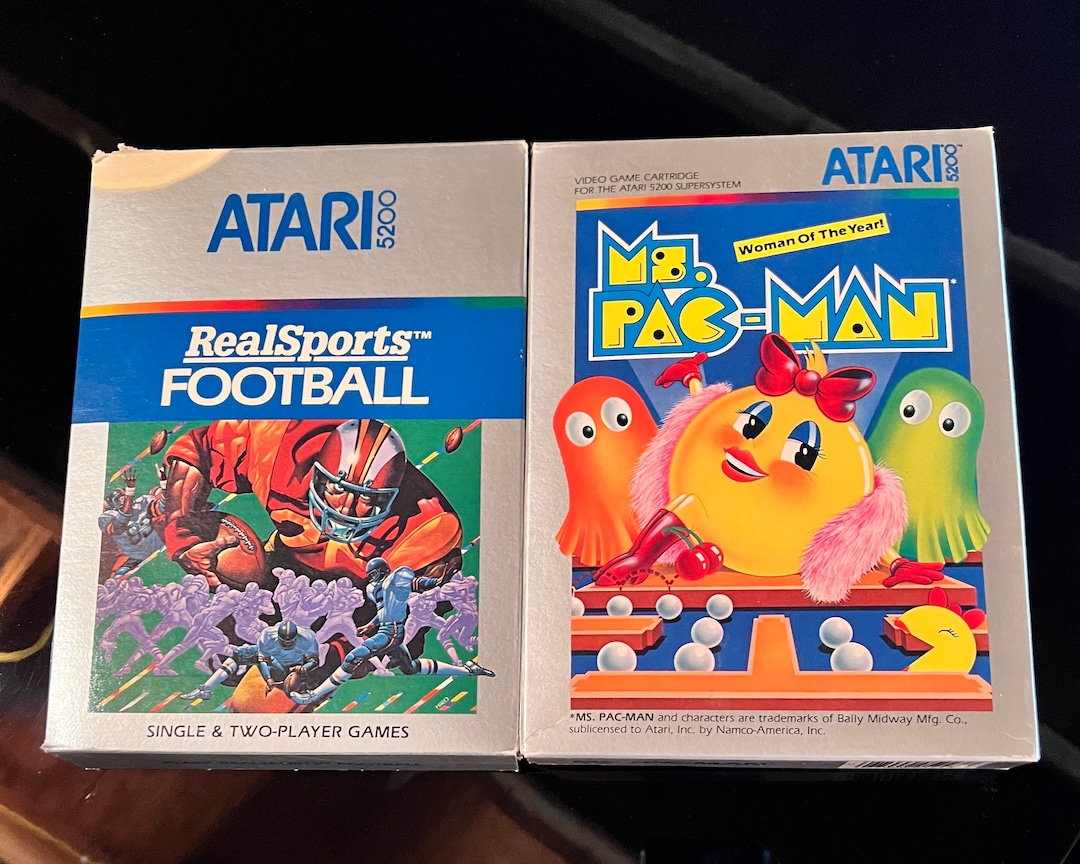 Atari 5200 Games- Mspac Man & Real Sports Football - Etsy