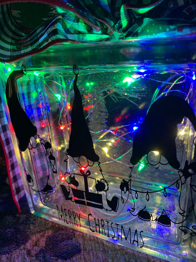 Gnomes Decor, Merry Christmas Gnomes, Holiday Gnomes, Lighted Glass ...