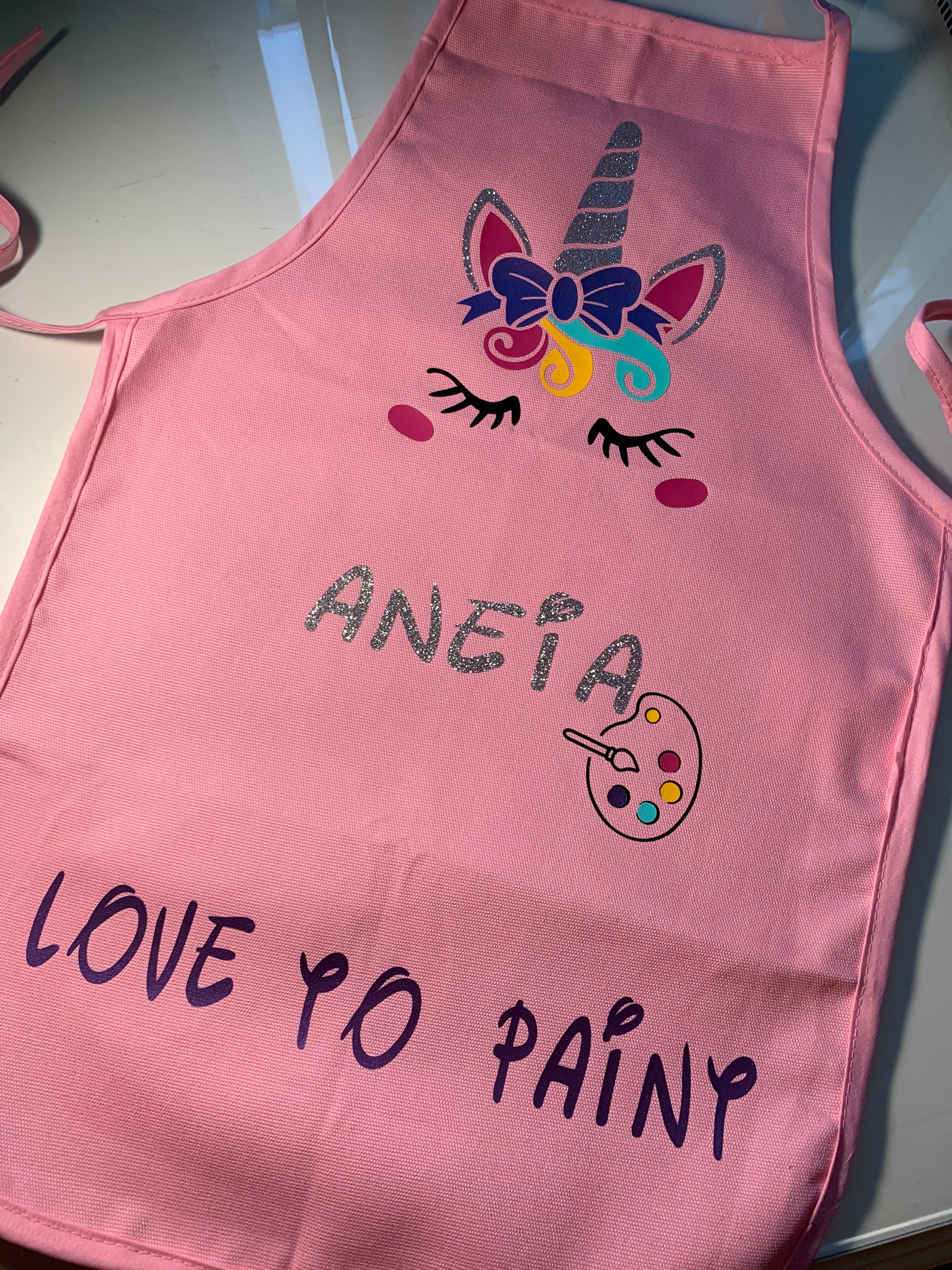 Love to Paint Crafting Apron, Personalized Kids Apron W/ Chef Hat Set ...