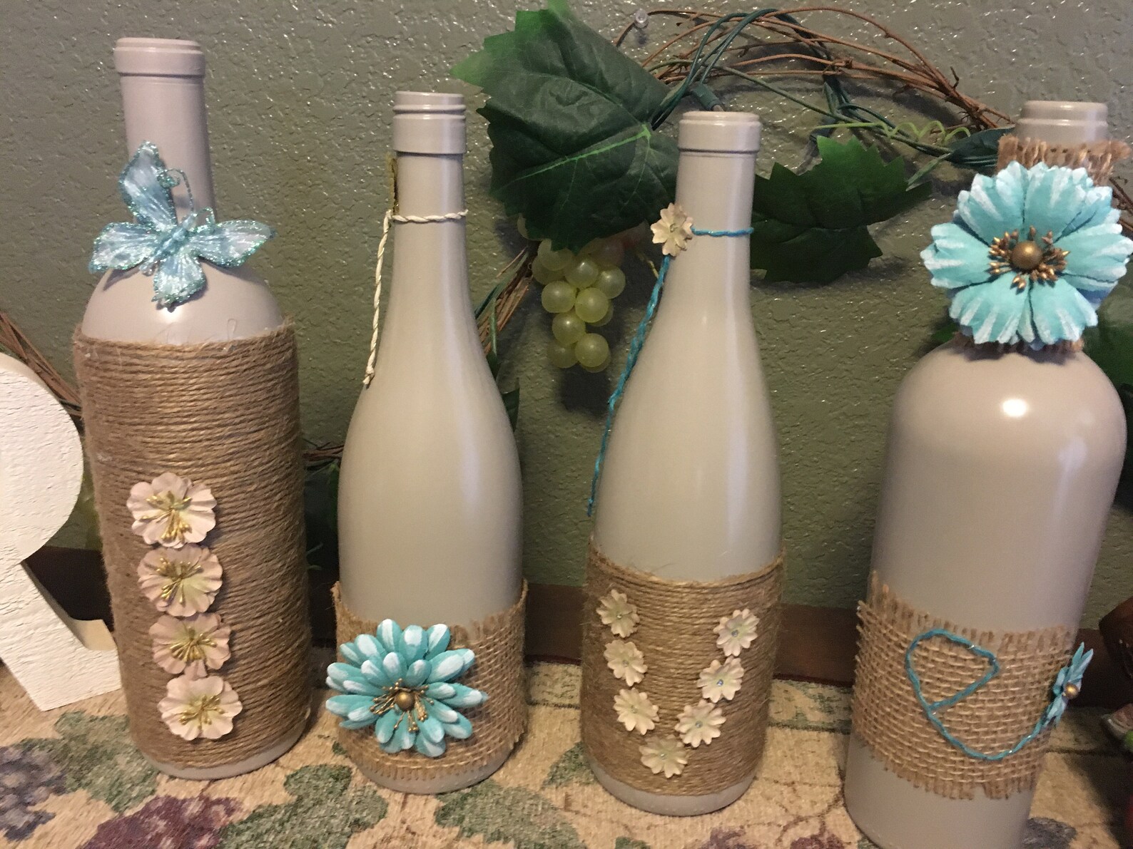 Decorative Wine Bottles, LOVE Wine Bottles, Wedding Gift, House Warming ...