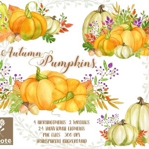 Thanksgiving Crafts, Fall Cliparts Watercolor Pumpkins, Thanksgiving ...