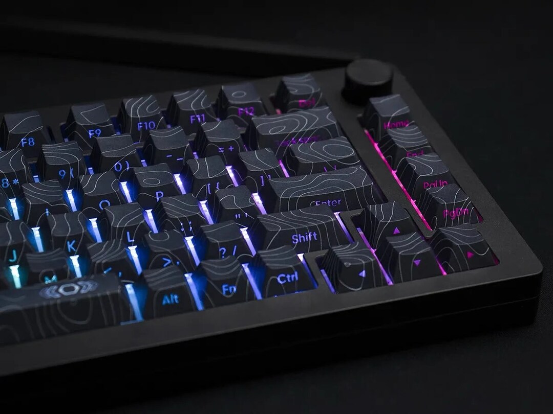 132 Keys Altitude Line White Side Print PBT Keycap Backlit RGB Cherry ...