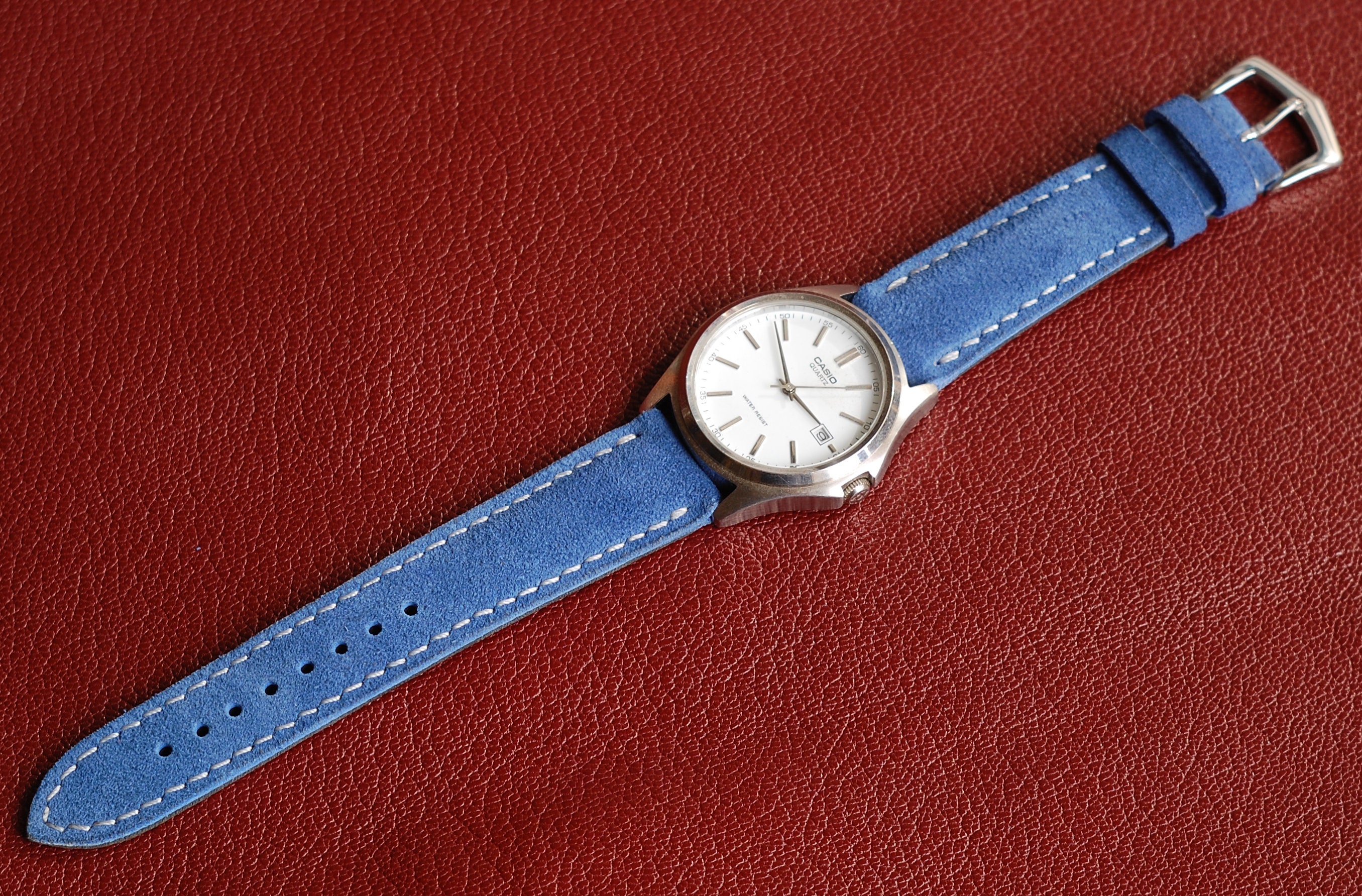 Blue Suede Leather 20mm Watch Strap Blue Suede Leather 18mm - Etsy