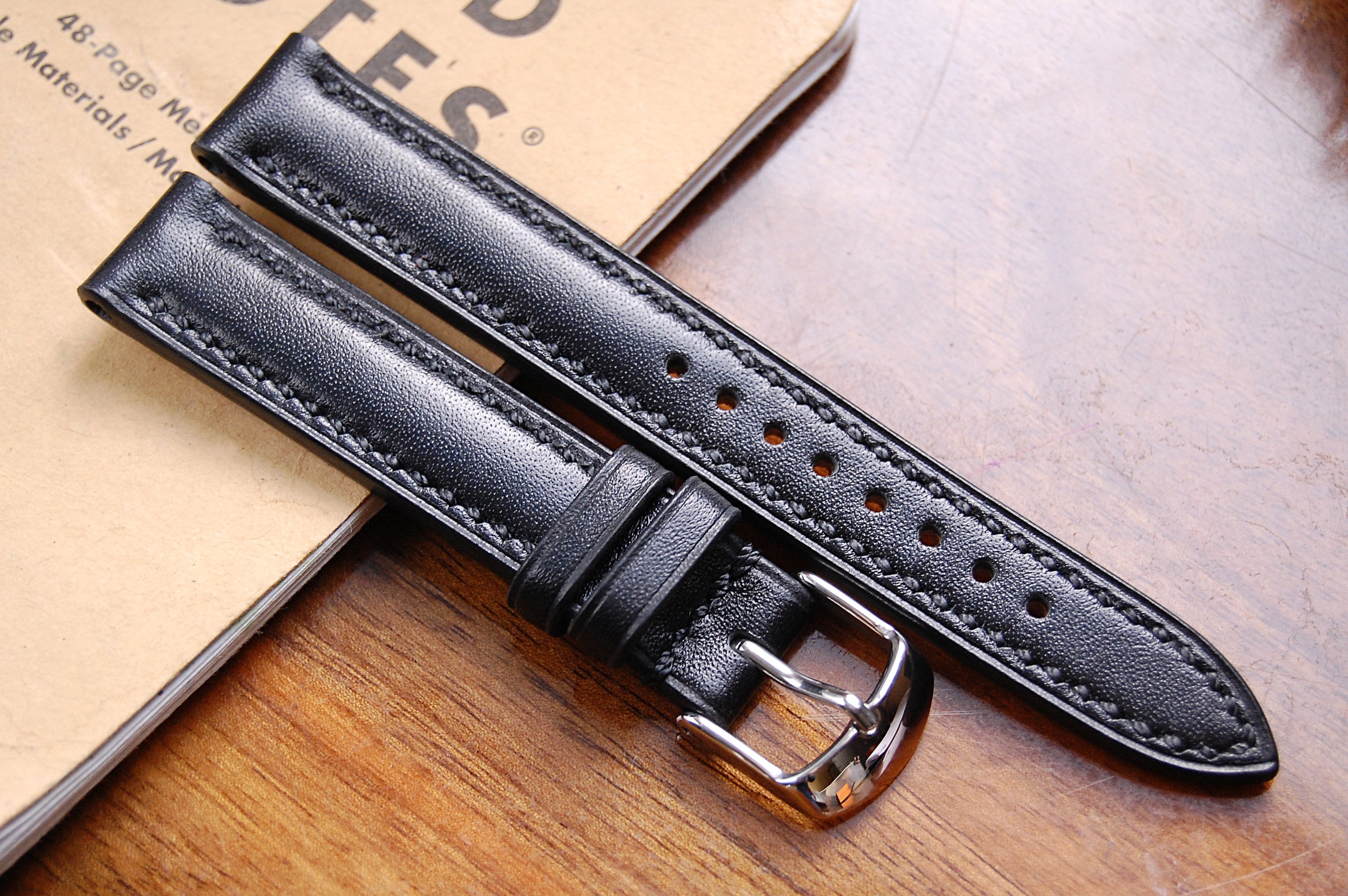 Black Smooth Leather Watch Strap 16mm 18mm 19mm 20mm 21mm 22mm | Etsy