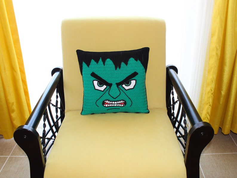 Hulk Crochet Pattern, Hulk Pillow Crochet Pattern, Hulk, Cushion Cover ...