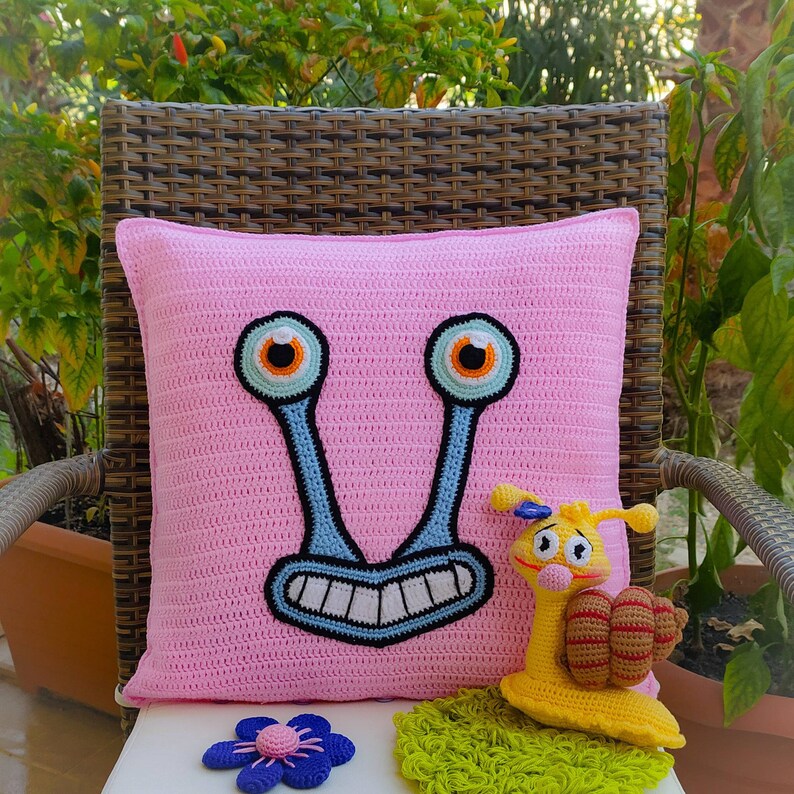 Crochet Pillow Pattern Spongebob Patrick Star Plankton Etsy