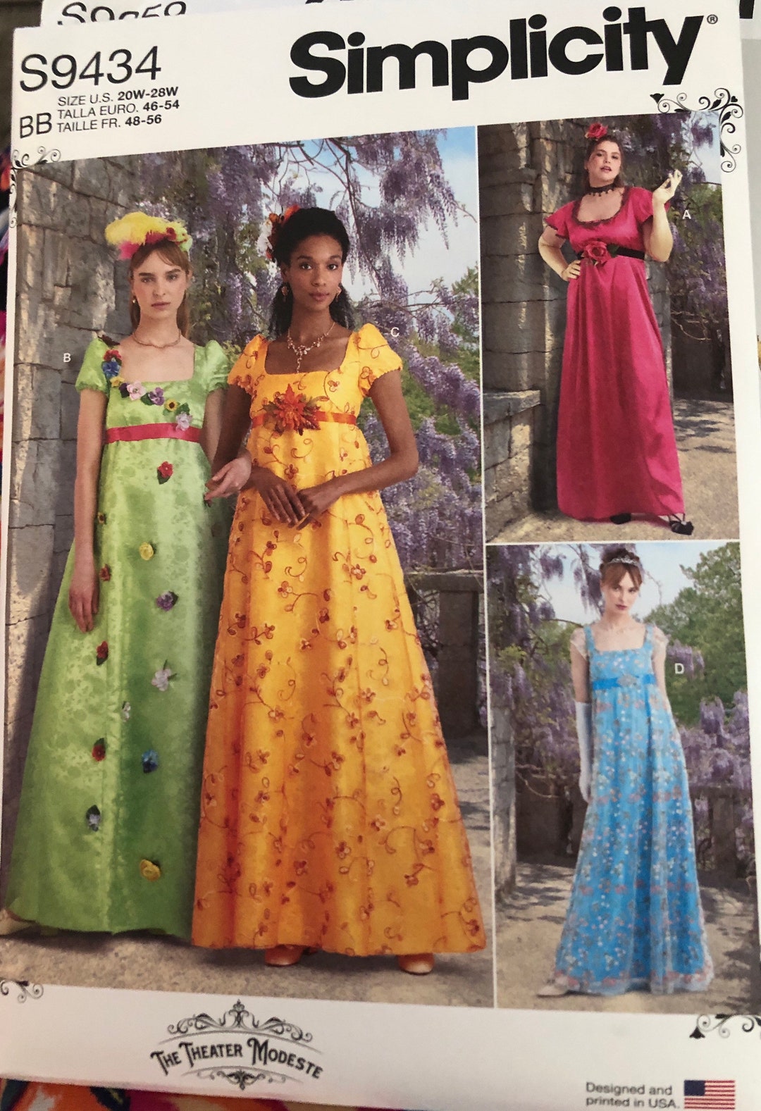 Empire Waisted Wedding/costume Simplicity Pattern S9434 by Designer ...