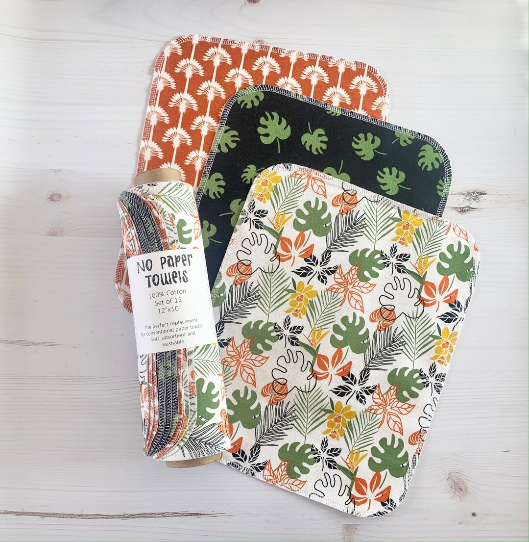 No Paper Towels // Siesta Mix // Set of 12 // Cotton // Reusable Paper ...