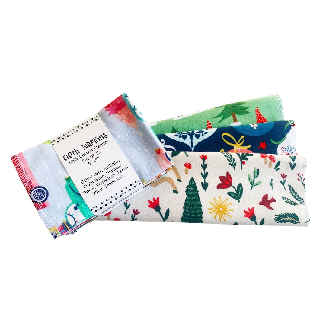 Holiday Surprise Mixed Prints // Cloth Napkins // Reusable - Etsy