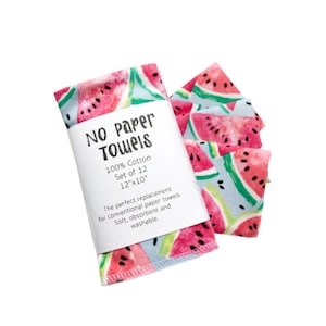 Individual Prints No Paper Towels // Set of 12 No Paper Towels ...