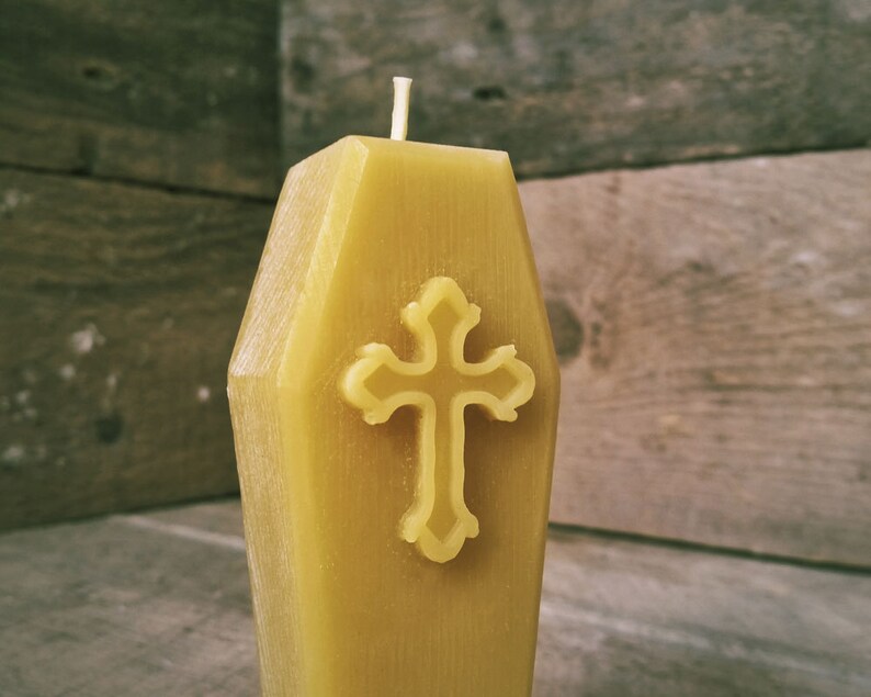 Beeswax Gothic Coffin Candle - Gothic Decor Halloween Candle - Etsy
