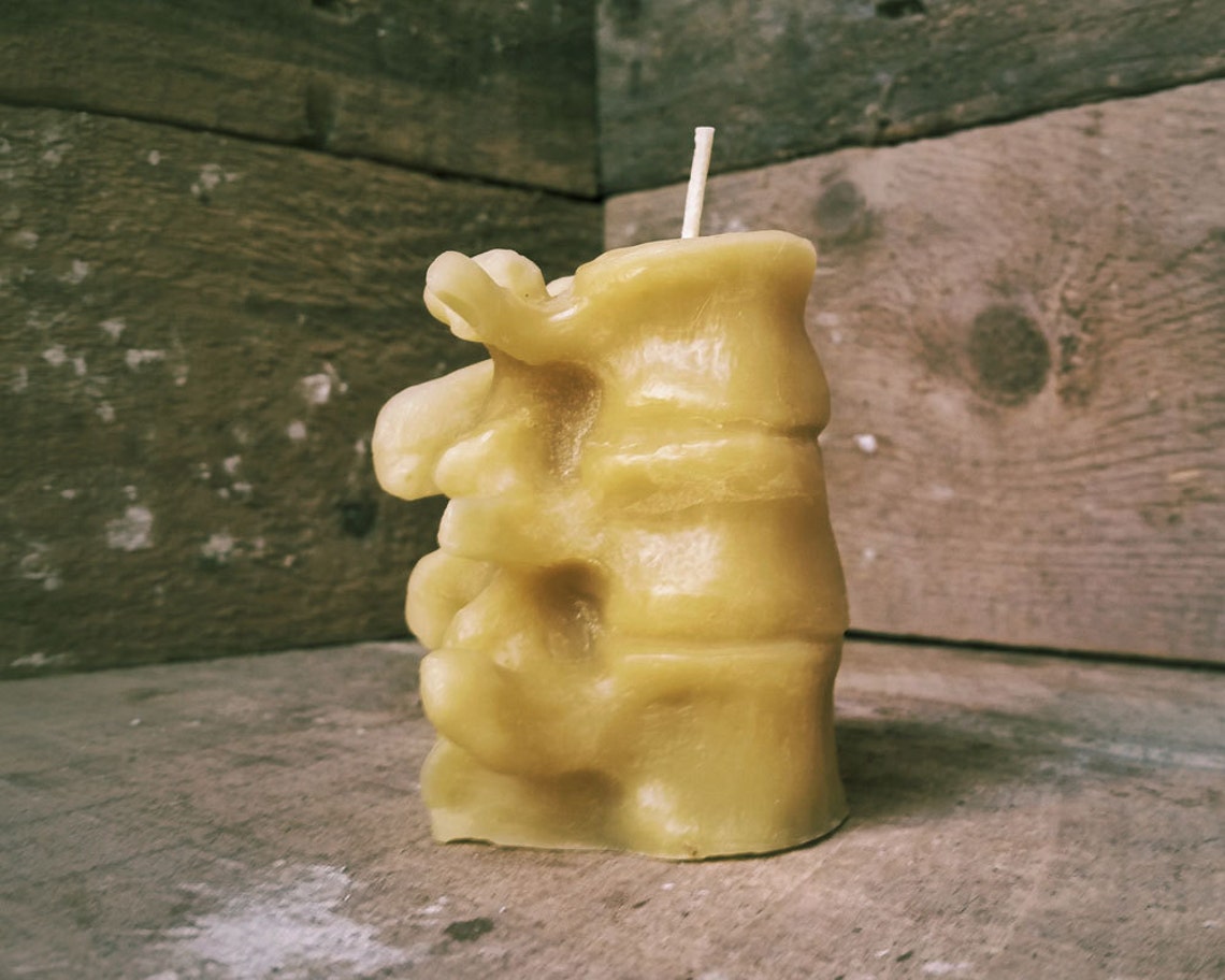Small Human Spine Candle Spooky Beeswax Halloween Candle - Etsy