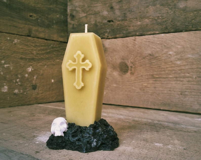 Beeswax Gothic Coffin Candle - Gothic Decor Halloween Candle - Etsy