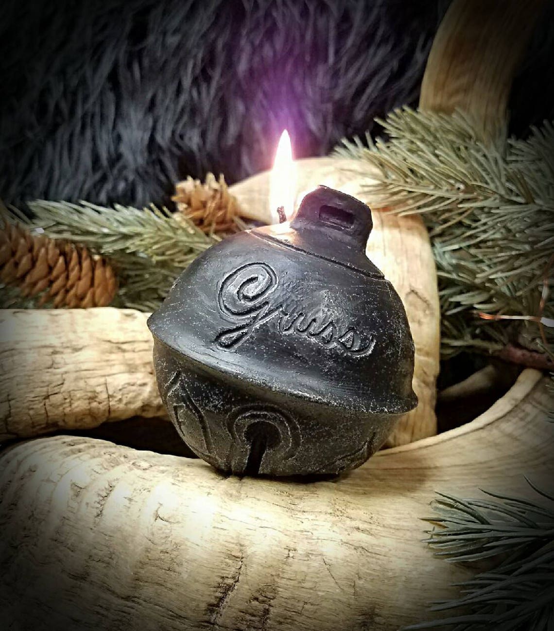 Black Beeswax Krampus Bell Candle Krampus Collection - Etsy UK