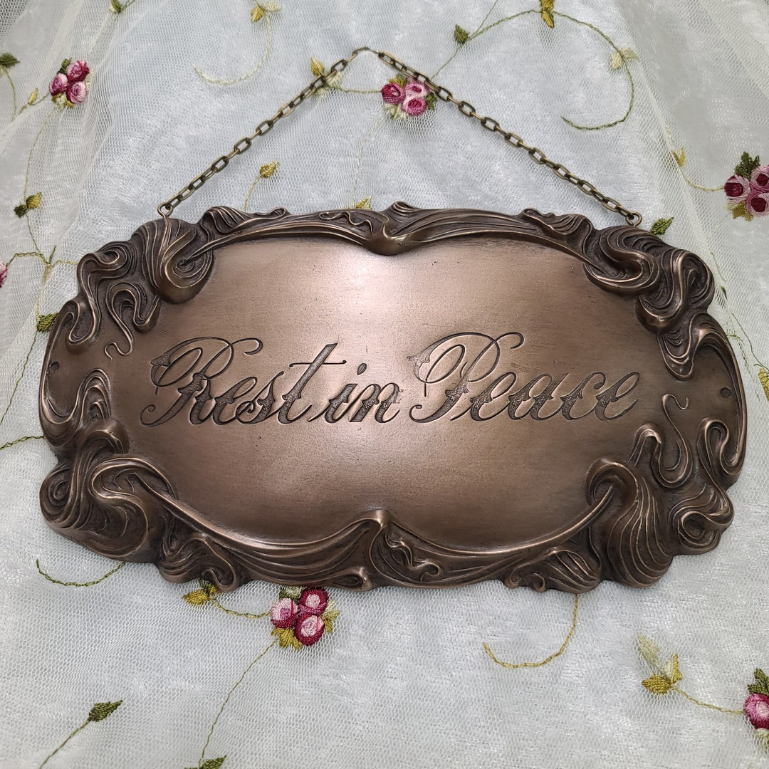 Victorian Coffin Plaque Ornament, Handmade, Cold Cast Bronze, Gothic ...