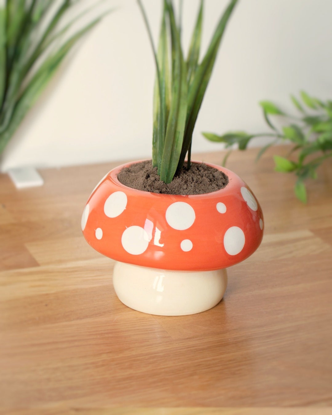 Mushroom Planter - Cute Plant Pot, Ceramic Indoor Pot, Succulent Pot - Etsy