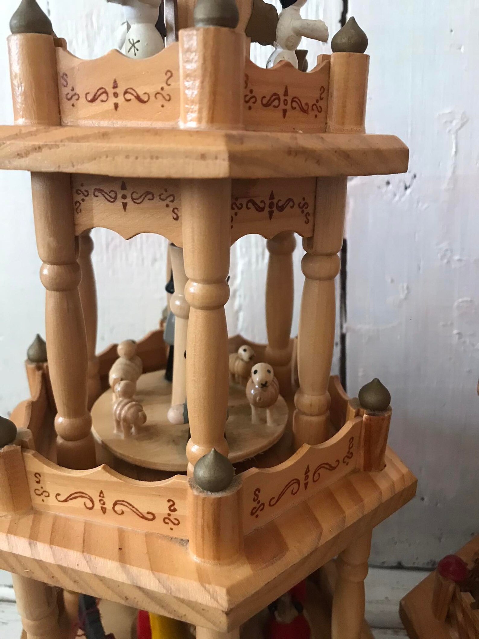 Set of Traditional Christmas Carousel Germany - 2 X Wood Toys - Etsy