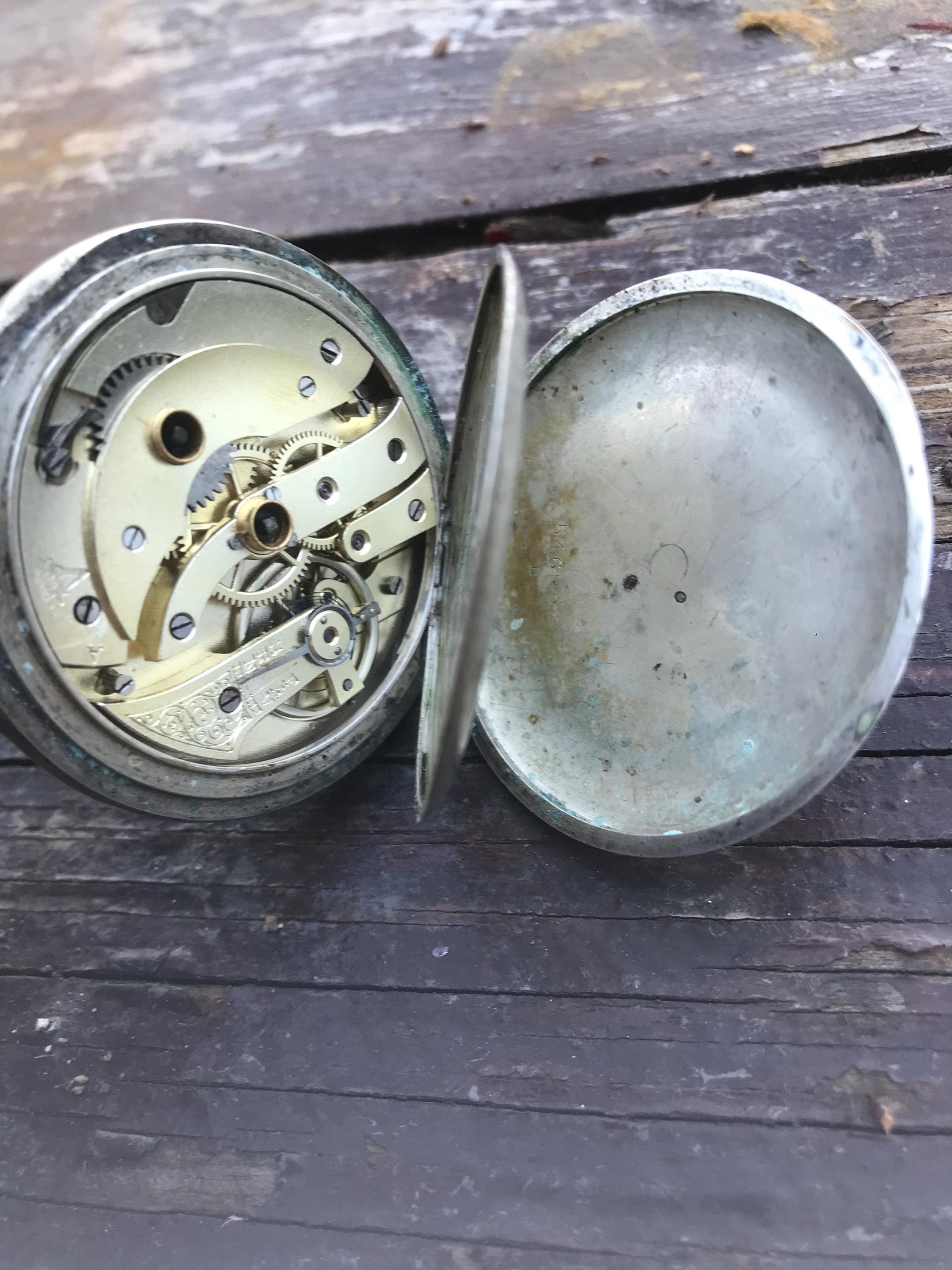 Antique Pocket Watch Silver Case - Etsy