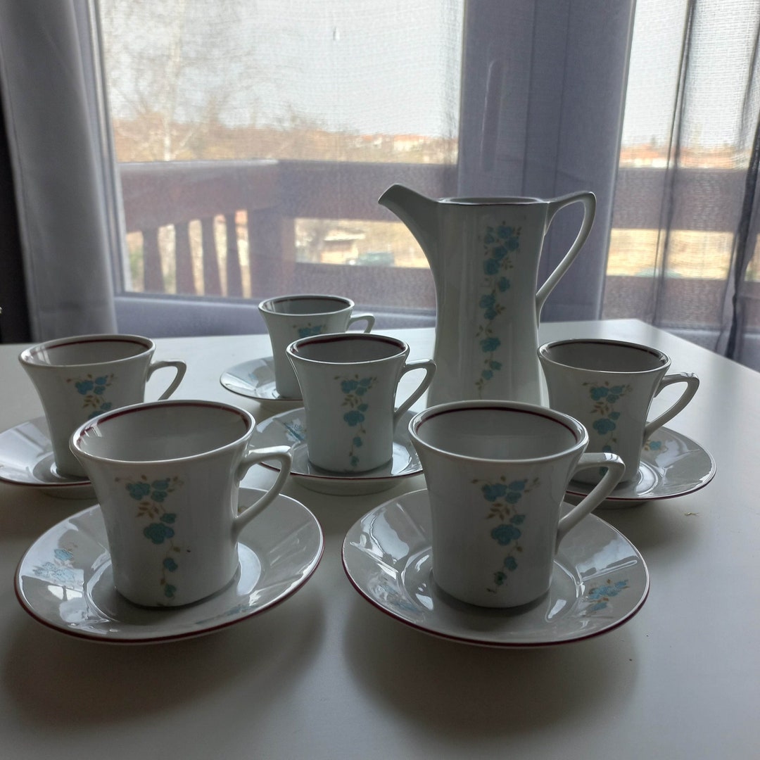 Vintage Porcelain Coffee Set 13 Pieces - Etsy