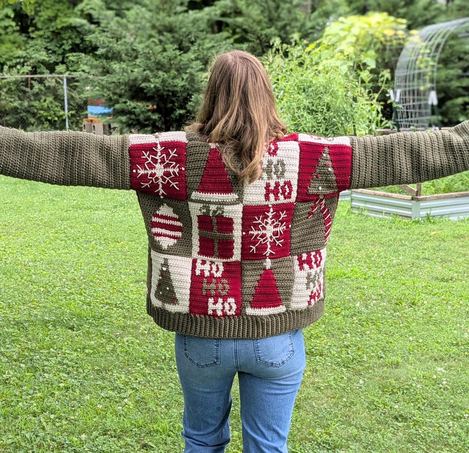Christmas Cardigan PATTERN With VIDEO Tutorial, Christmas Sweater ...