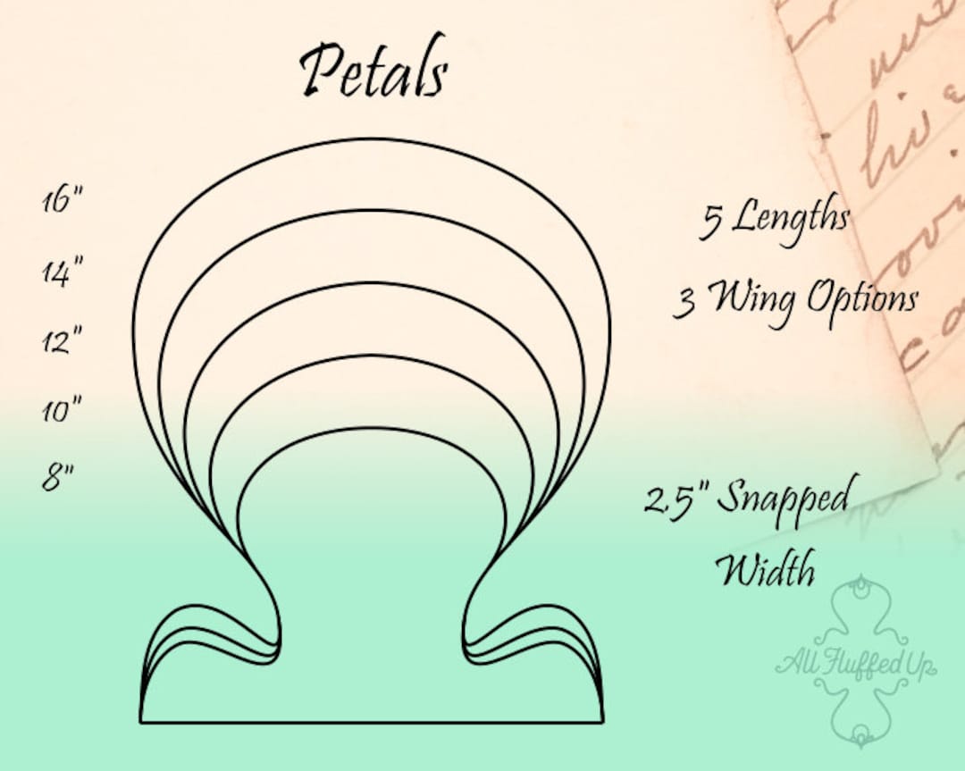 Petals/5 Length Bundle/cloth Pad Sewing Pattern/2.5" Snapped Width ...