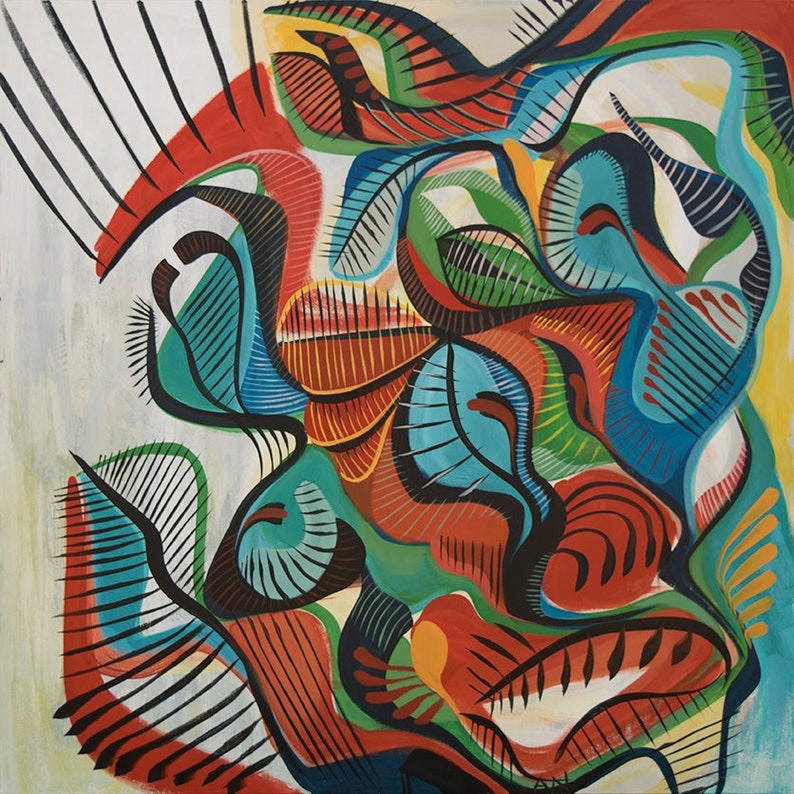 Abstract Painting PRINT Mid Century Modern Art Print Original Large ...