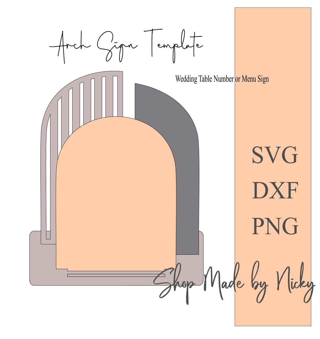 Arch Sign Template SVG | Bar Menu, Wedding Table Number (digital Files ...