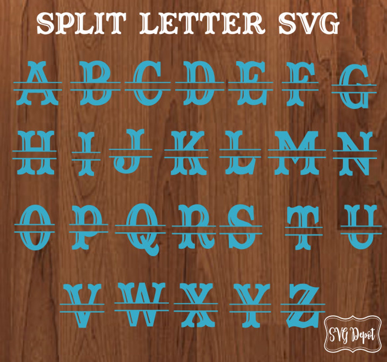 Split Letters With Numbers Monogram Svg File, Decal Svg, Font Svg, Cut ...