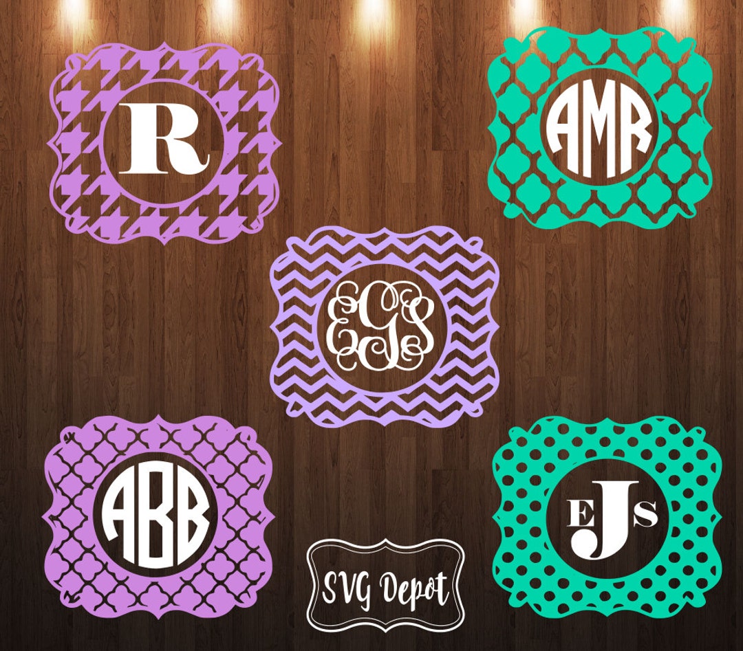 Ornate Frame SVG Bundle, Quatrefoil, Chevron, Monogram (SVG Cut File ...