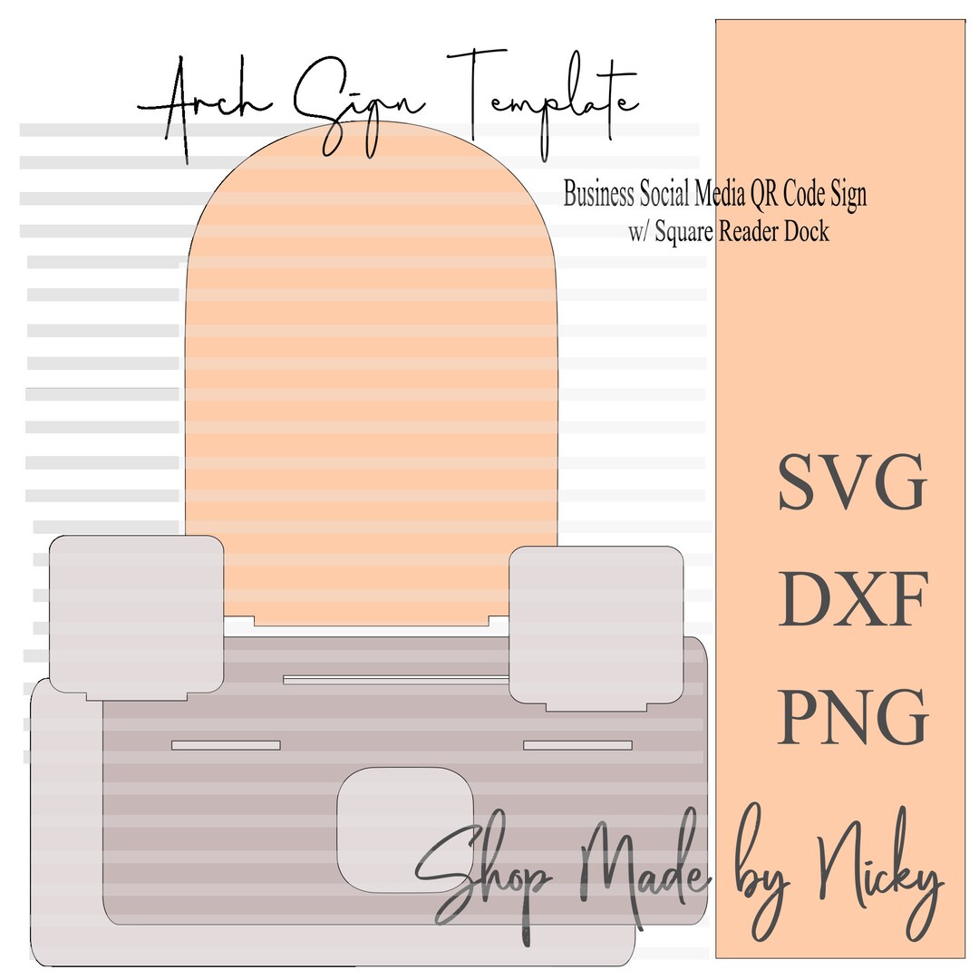 Arch Sign Template | Double QR Code Sign | Acrylic Sign | Scan to Pay ...