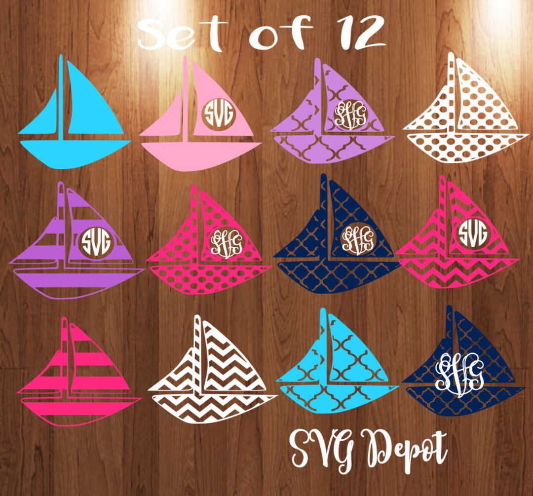 Sailboat Monogram SVG, T-shirt Vinyl Cut File (digital Download) - Etsy