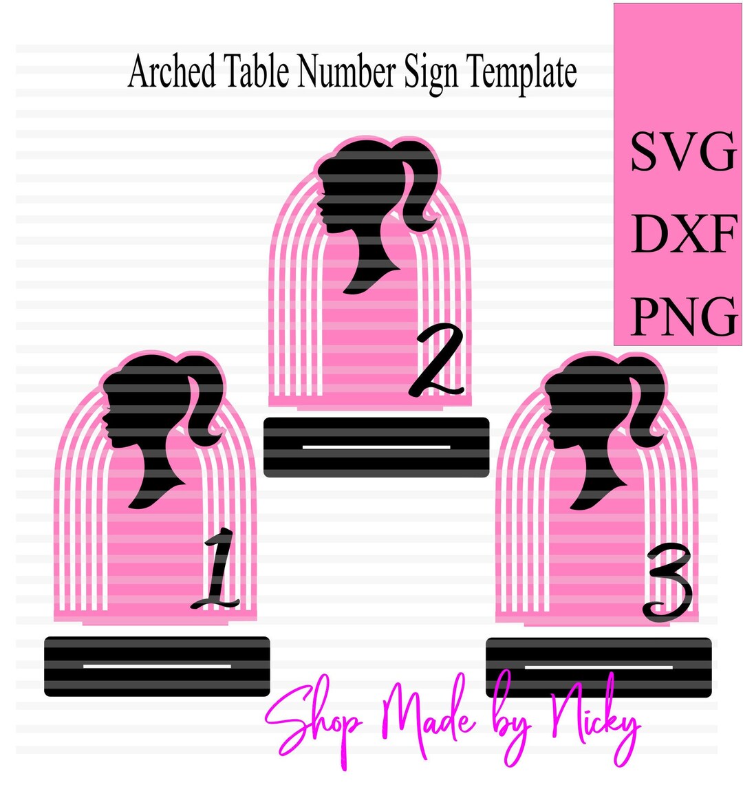 Table Sign Arch Svg 3D Acrylic Sign Pop up Sign Svg Table Number Svg ...