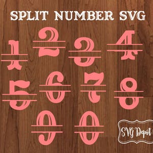 Split Letters With Numbers Monogram Svg File, Decal Svg, Font Svg, Cut ...
