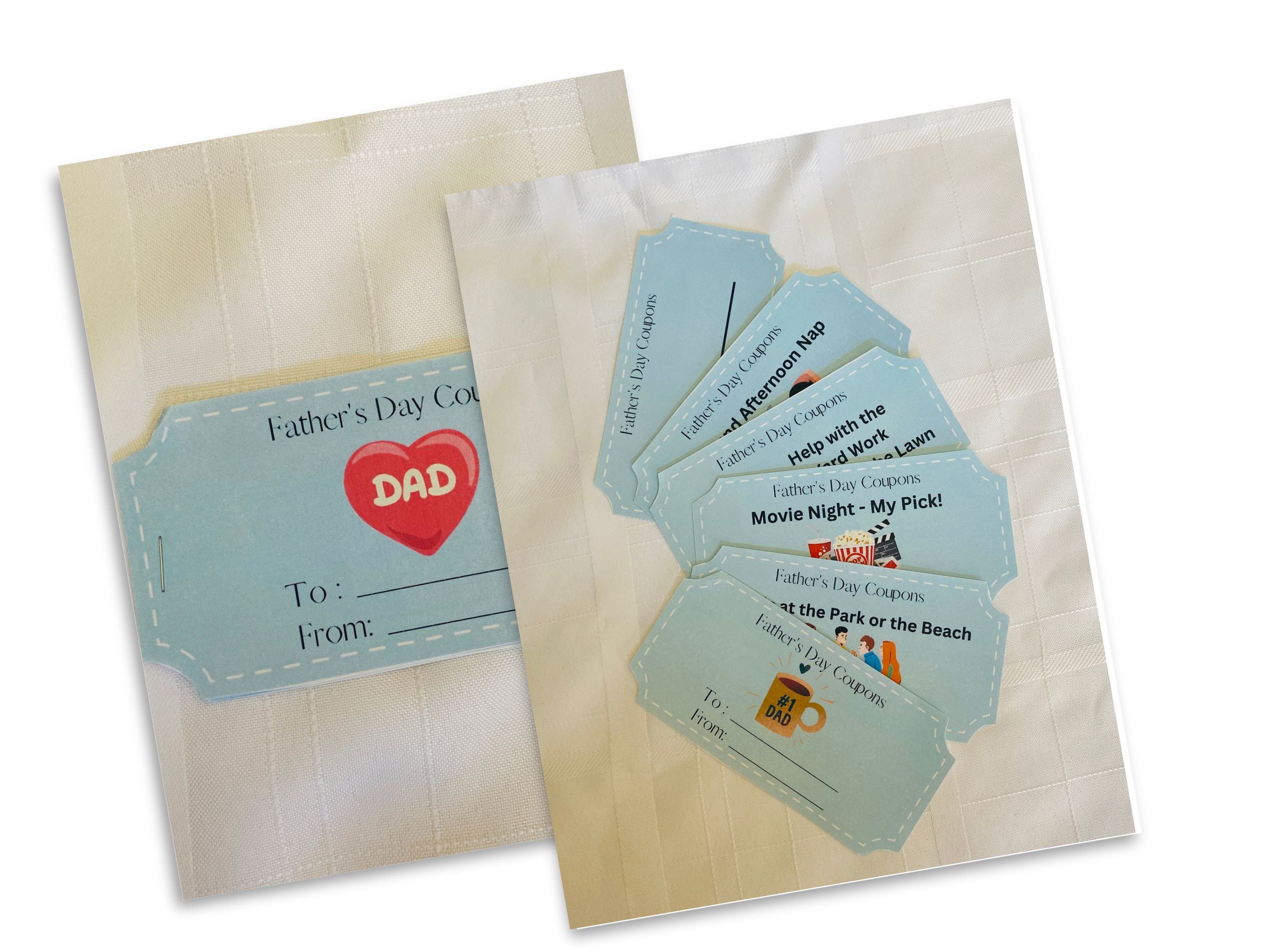 Father's Day Coupon Book, Printable Father's Day Gift From Kids, Custom ...