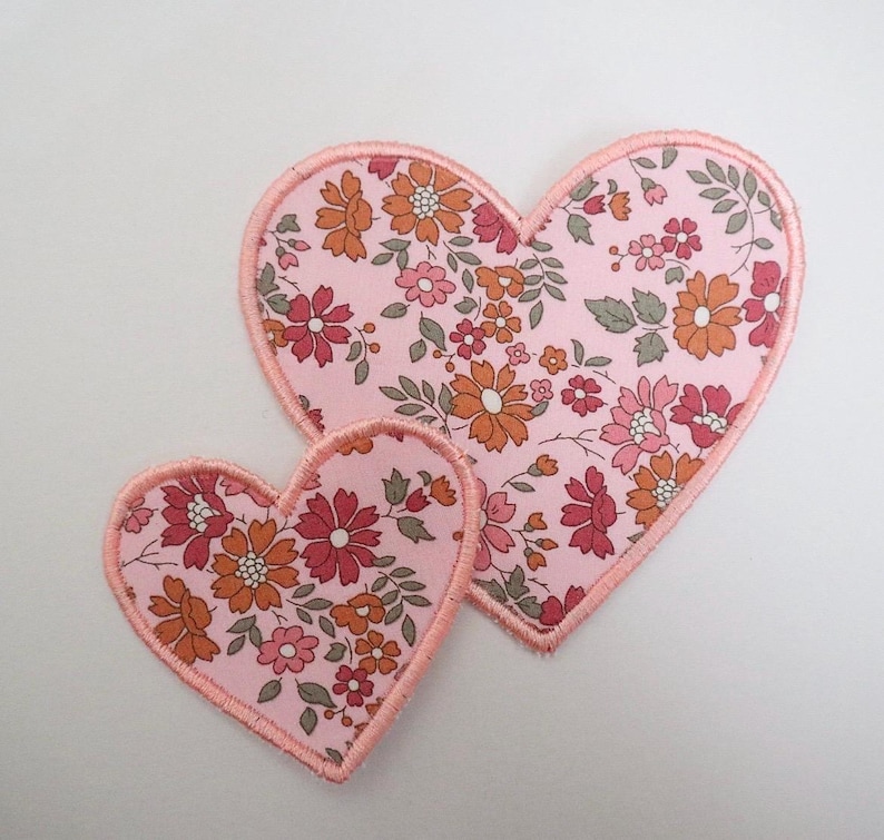 Liberty Fabric Heart Patch: Embroidered Iron-on Appliqué - Etsy