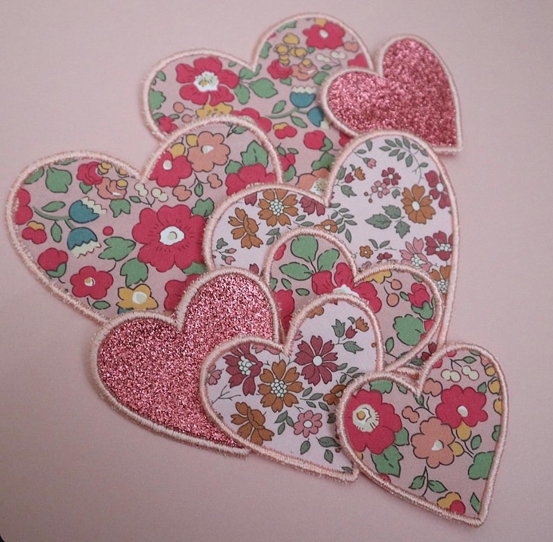 Liberty Fabric Heart Patch: Embroidered Iron-on Appliqué - Etsy