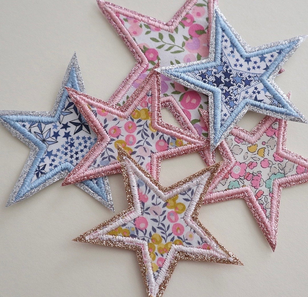 Liberty Appliqué Star | Embroidered | Star Patch | Multiple Sizes ...