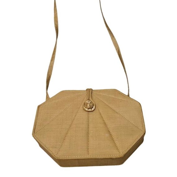 Vintage Jim Thompson Thai Silk Purse Octagon Tan Shou… - Gem