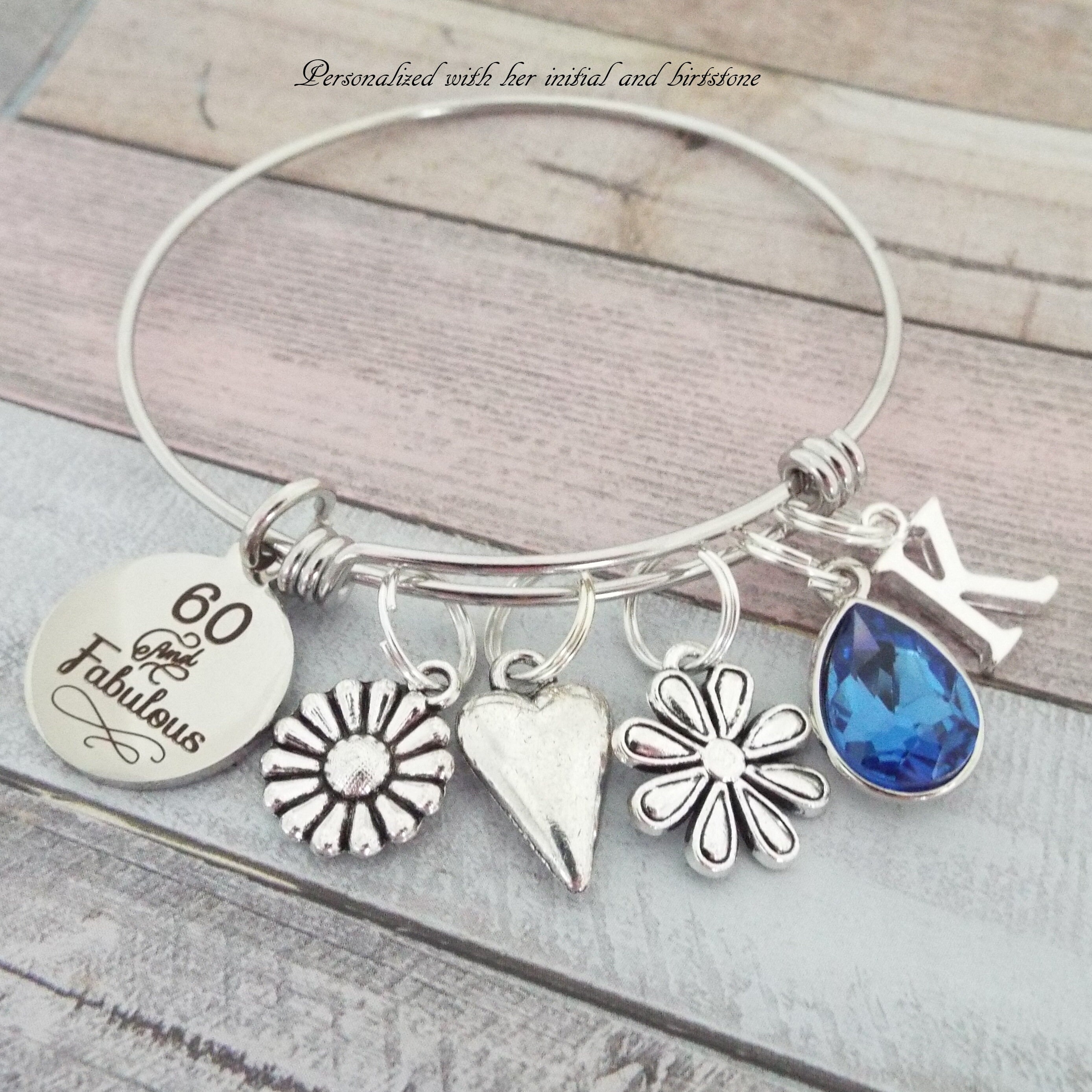 Gift for Friend Turning 60, 60th Birthday Gift, 60th Birthday Bracelet ...