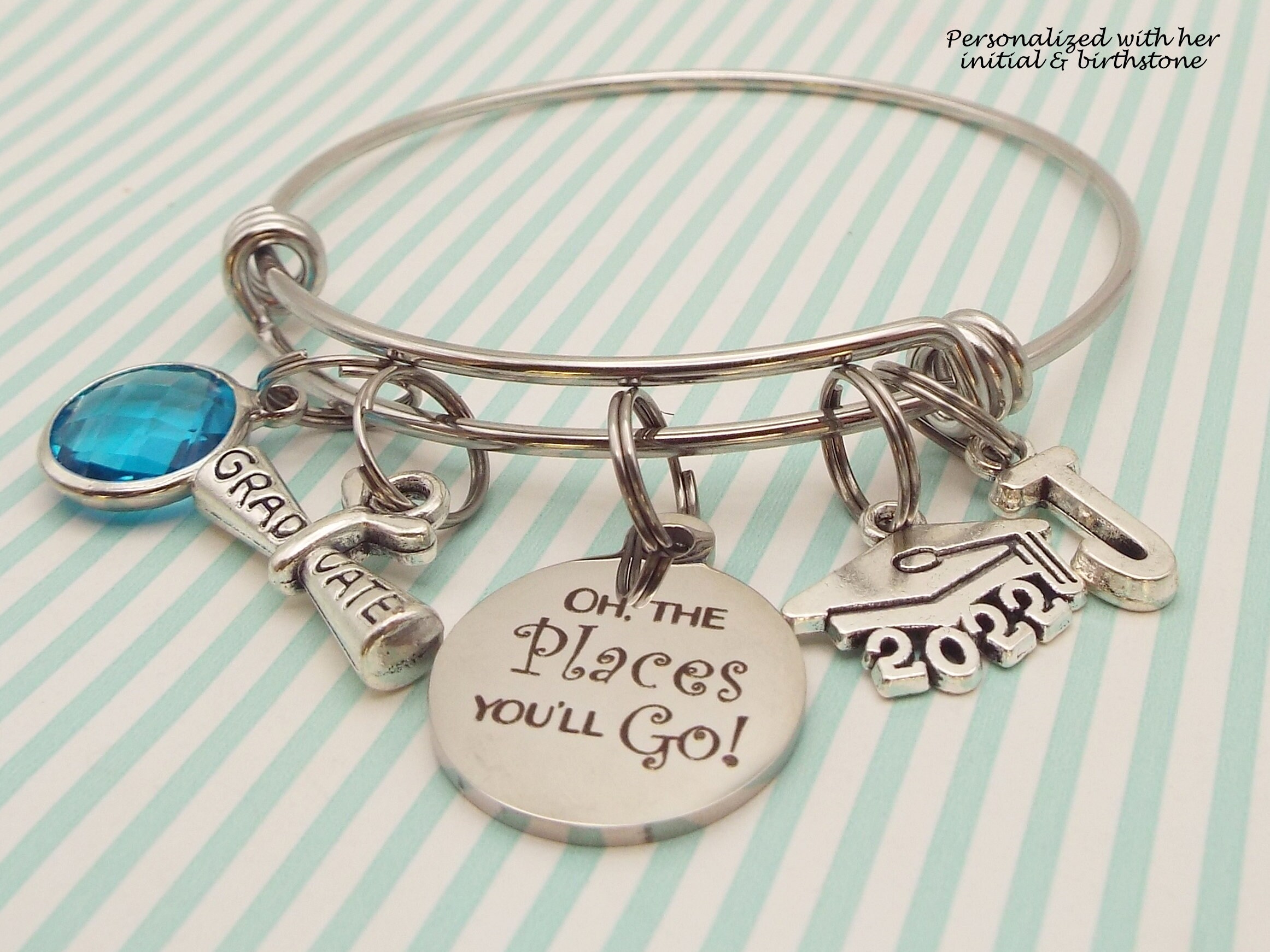 Graduation Gift for Recent Graduate, Graduation Charm Bracelet Gift for ...