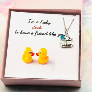 Best Friend Gift, Rubber Duck Charm Necklace, Handmade Jewelry for Her ...