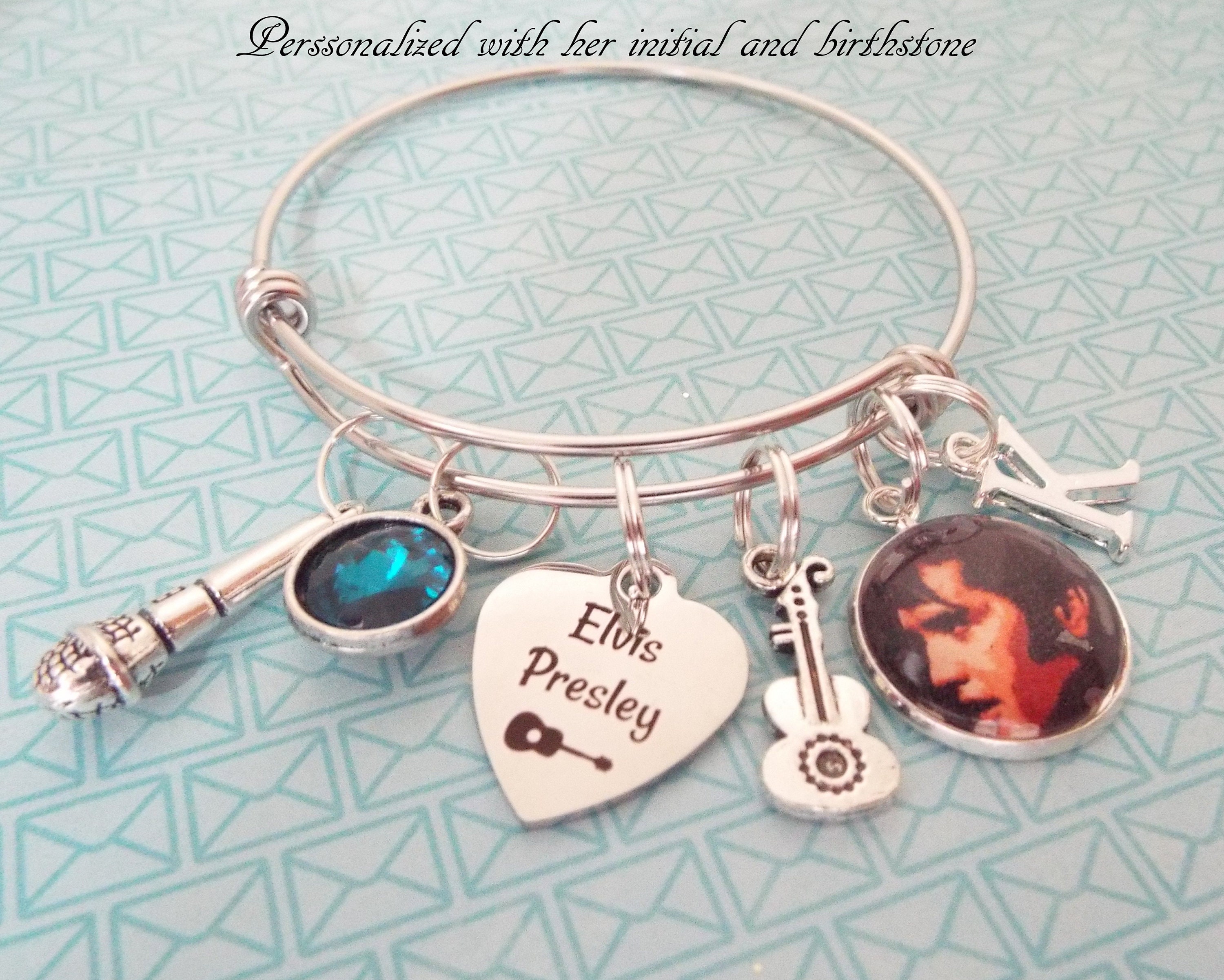 Elvis Presley Fan Gift, Elvis Presley Charm Bracelet, Music Lovers Gift ...
