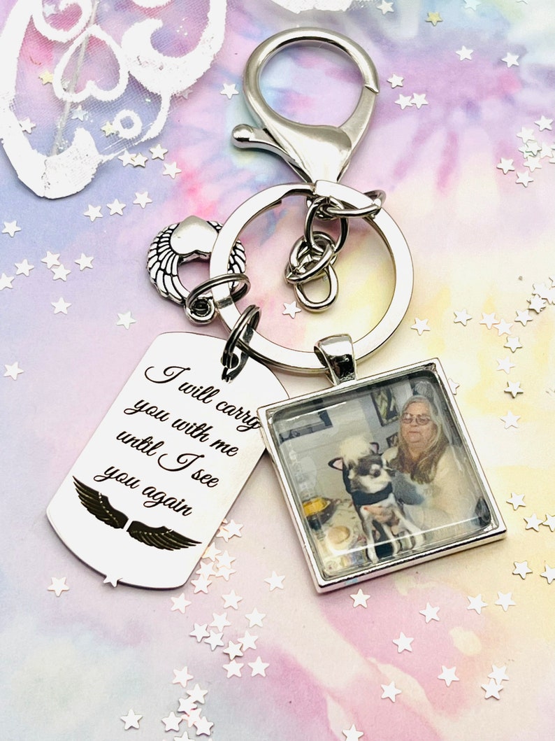 Memorial Keychain Custom Photo in Memory Gift in Memory of - Etsy