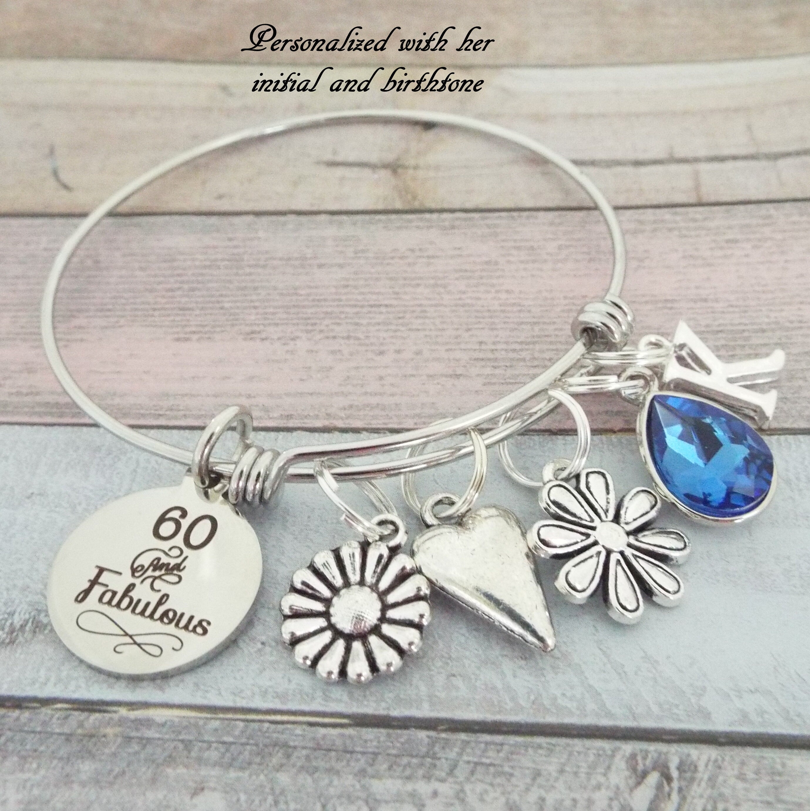 Gift For Friend Turning 60 60th Birthday Gift 60th Birthday Bracelet 