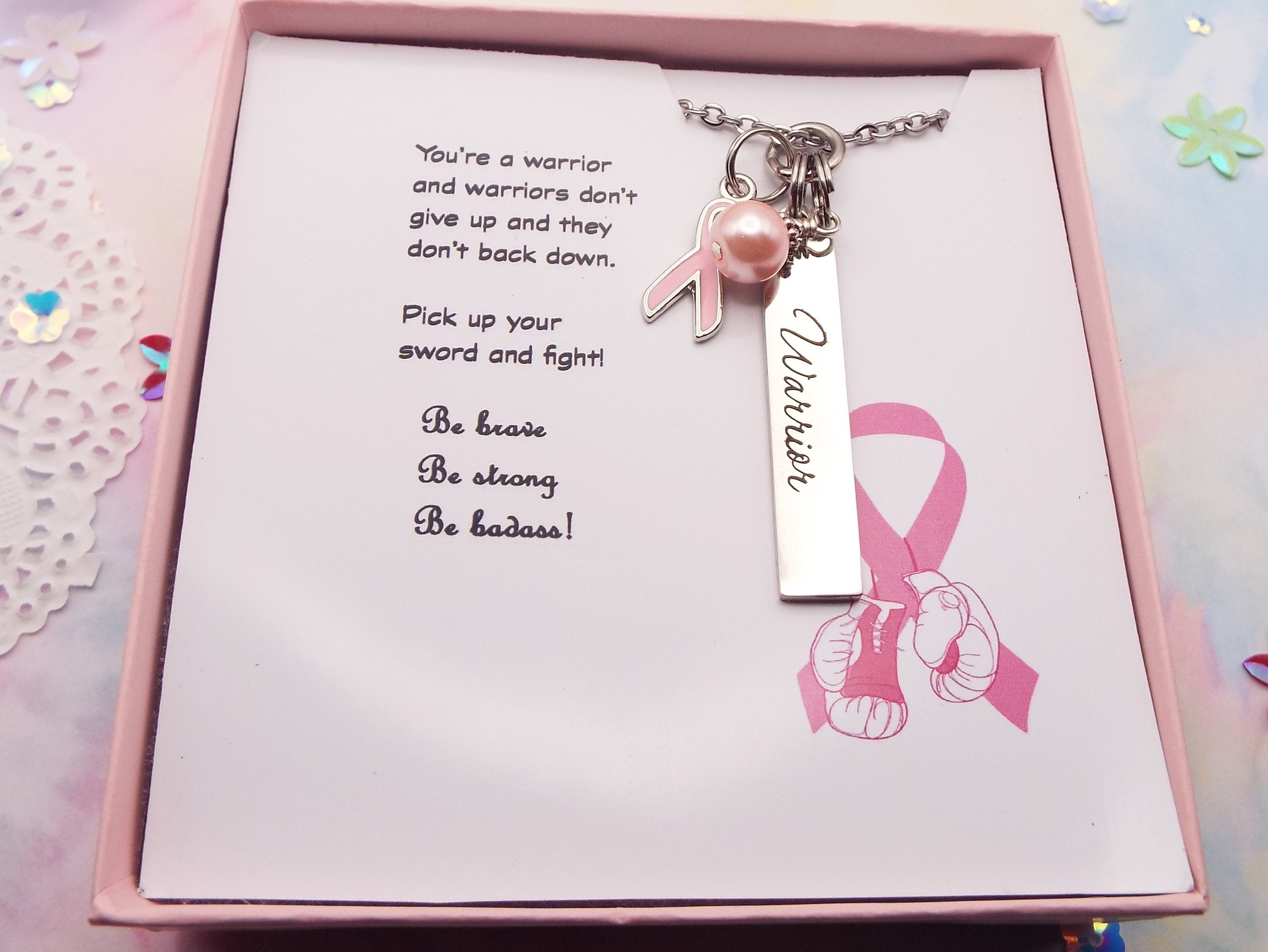 Breast Cancer Survivor Necklace, Gift for a Cancer Survivor, Pink ...