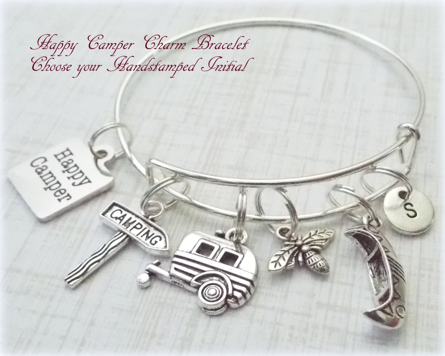Camping Lover Gift, Camping Charm Bracelet, Gift for Friend ...
