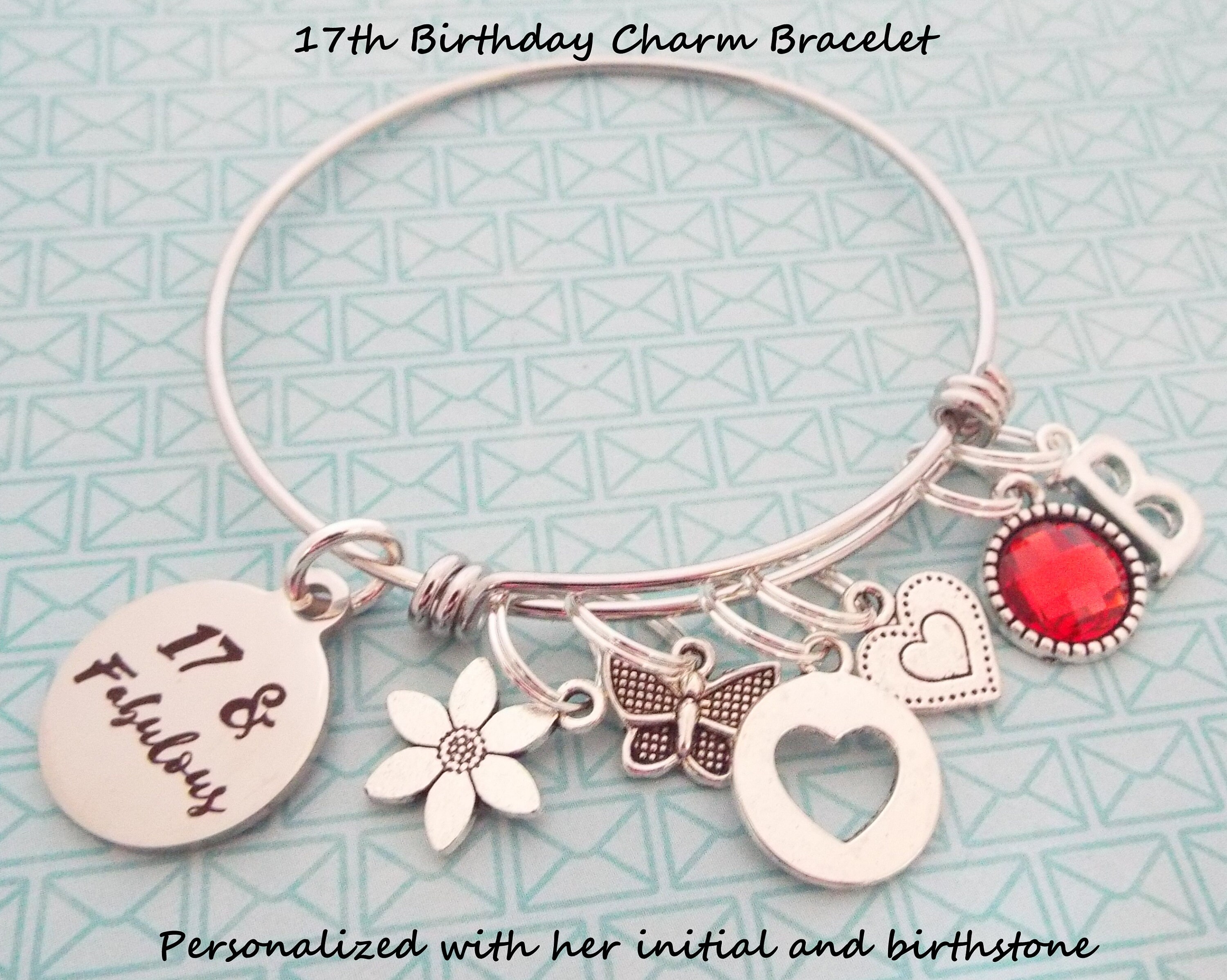 Girl 17th Birthday Charm Bracelet Gift For 17th Birthday Girl Girl 17th Birthday Charm Bracelet Gift For 17th Birthday Girl