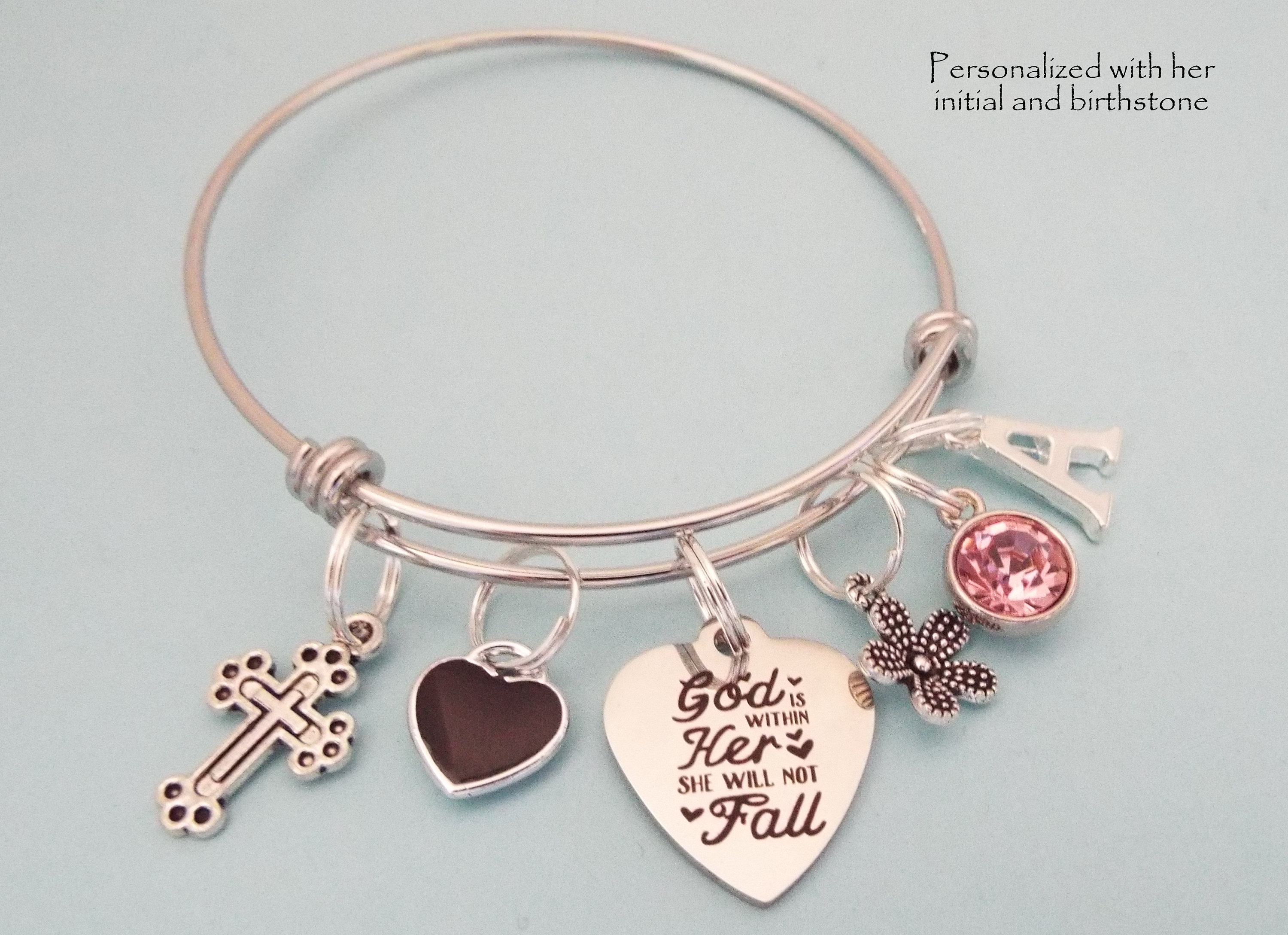 Christian Girl Charm Bracelet, Cross Jewelry, Faith Jewelry Gifts ...