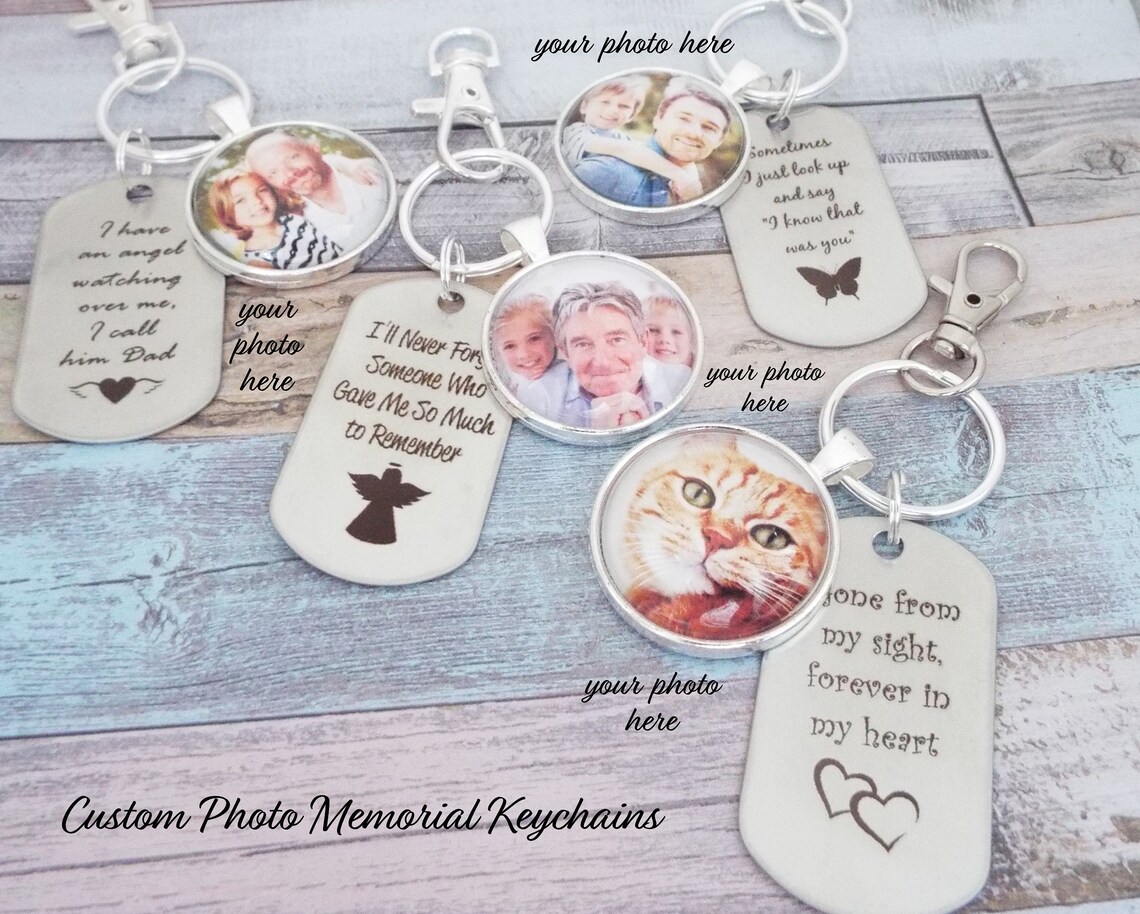 Memorial Keychain Custom Photo In Memory Gift In Memory of | Etsy